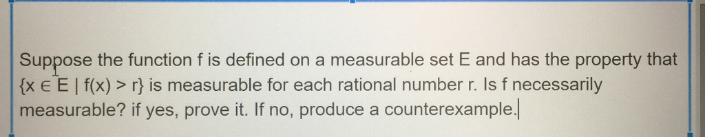 Solved Suppose The Function F Is Defined On A Measurable Set