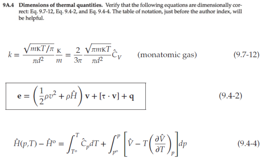 Solved Dimensions of thermal quantities. Verify that the | Chegg.com