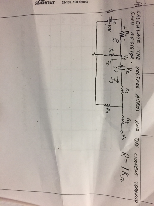 Solved Calculate the voltage across and the current through | Chegg.com