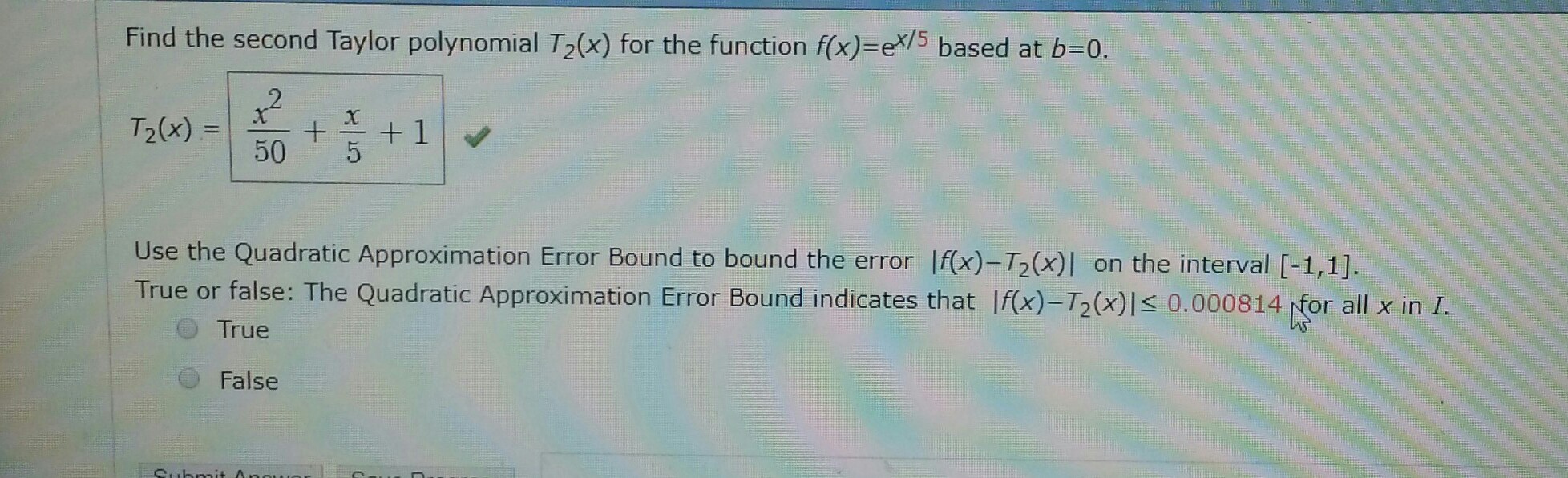 Solved Find the second Taylor polynomial T2(x) for the | Chegg.com
