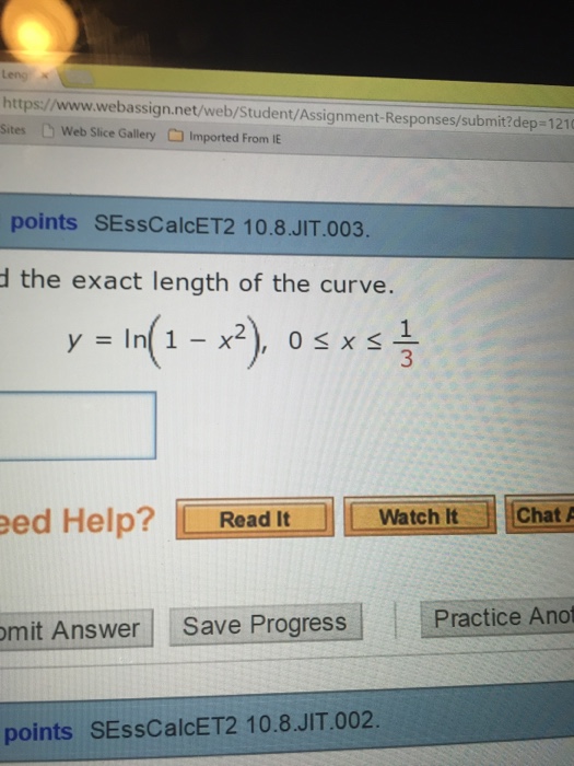 Solved Find the exact length of the curve Y=ln(1-x^2), | Chegg.com