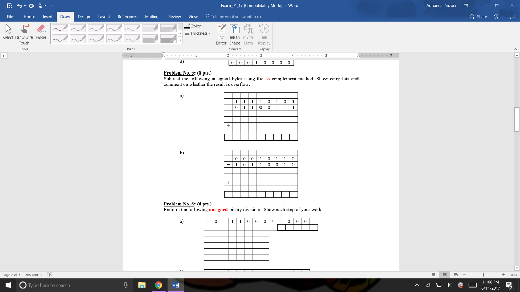 Solved Subtract The Following Unsigned Bytes Using The 2s 6957