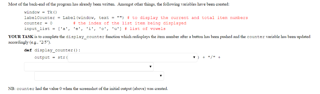 Solved Consider a Python GUI program that produces a window | Chegg.com