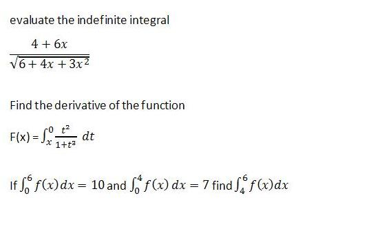 Solved evaluate the indefinite integral Find the | Chegg.com