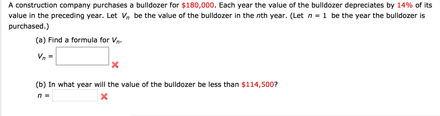 Solved A construction company purchases a bulldozer for | Chegg.com