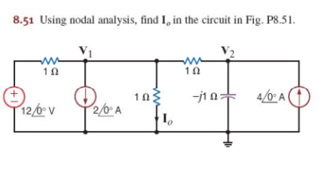 Solved Using nodal analysis, find I0 in the circuit in | Chegg.com