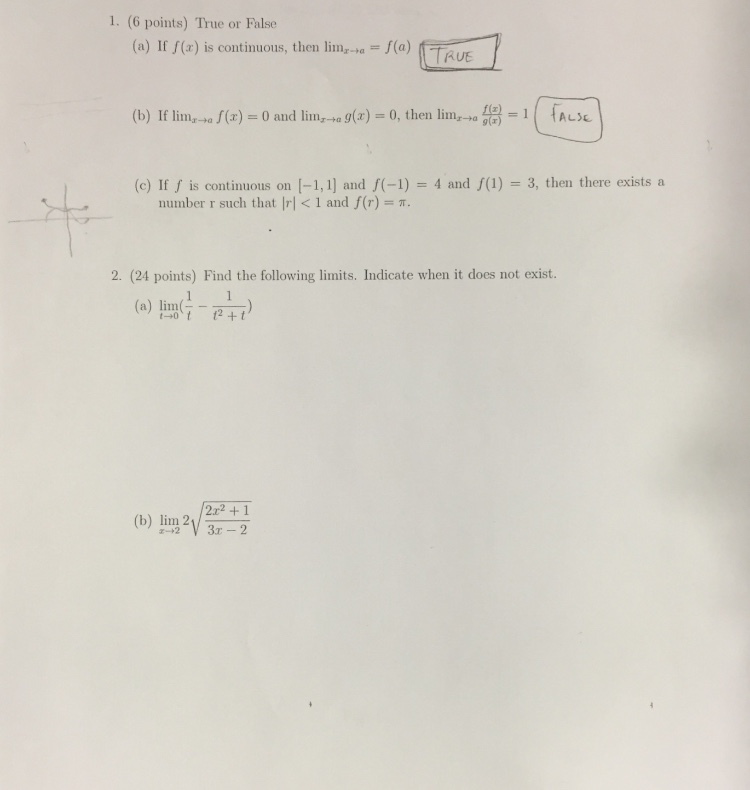 Solved If f(x) is continuous, then lim_x rightarrow a = f(a) | Chegg.com
