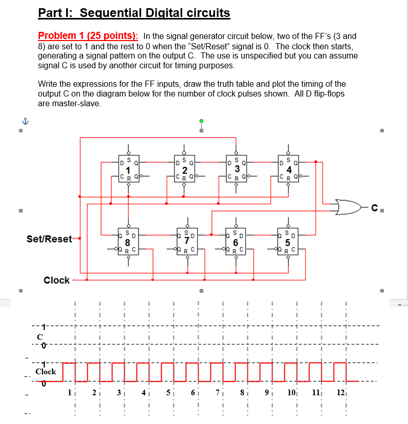 Solved PartI: Sequential Digital circuits Problem 1 (25 | Chegg.com