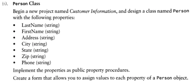Solved i0. Person Class Begin a new project named Customer | Chegg.com Solved i0. Person Class Begin a new project named Customer | Chegg.com