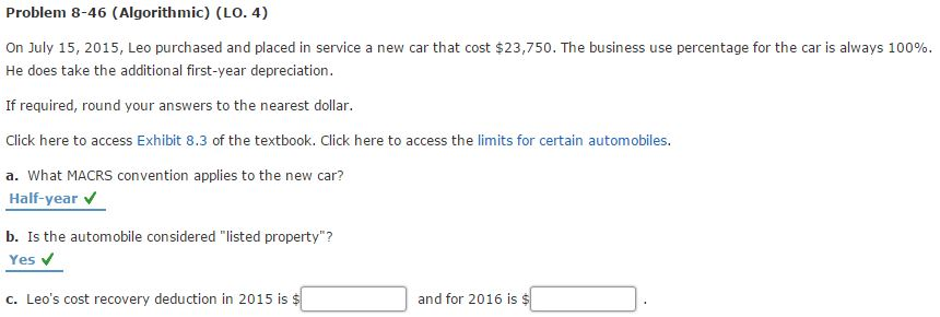 Solved Problem 8-32 (Algorithmic) (Lo. 1, 2) José purchased | Chegg.com Solved Problem 8-32 (Algorithmic) (Lo. 1, 2) José purchased | Chegg.com