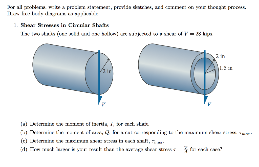 Solved For all problems, write a problem statement, provide | Chegg.com
