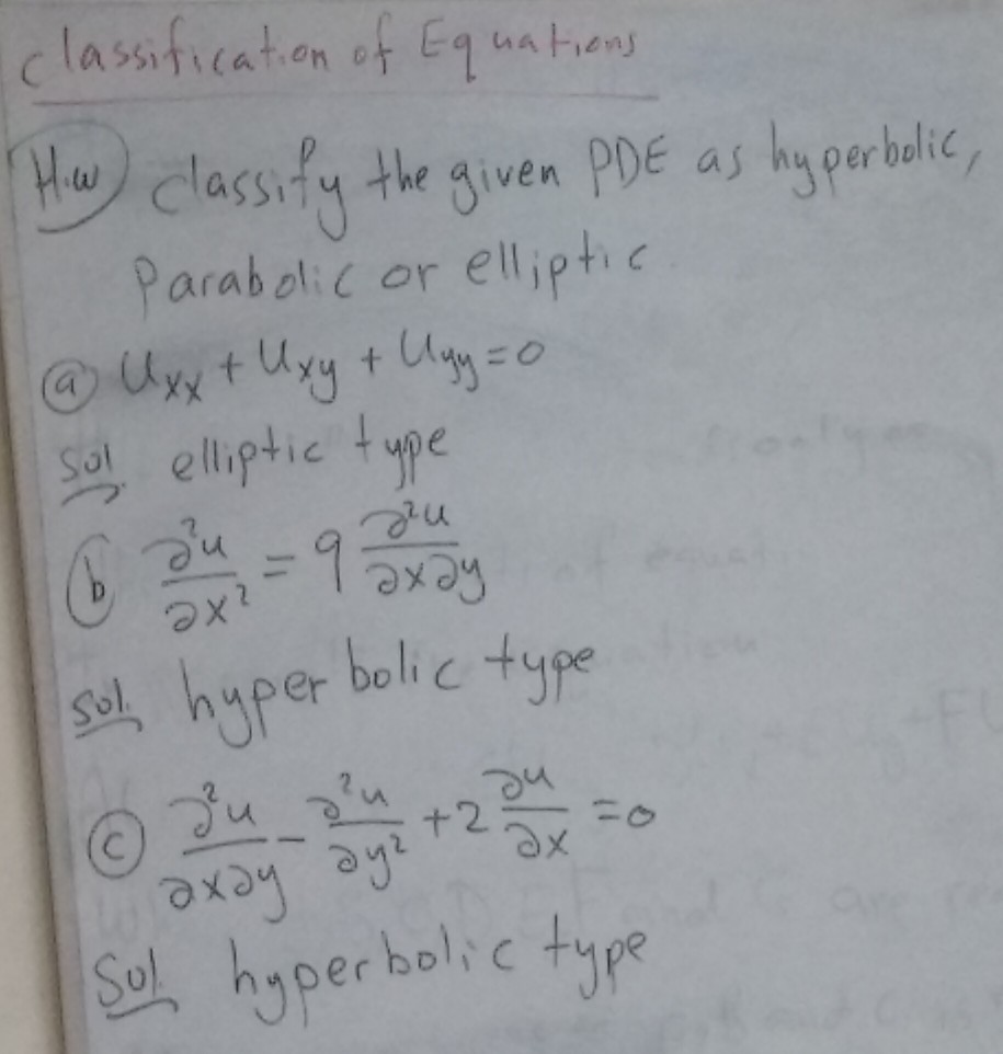 Solved lassiticaten of Eq un 111?classify the given PDE as | Chegg.com