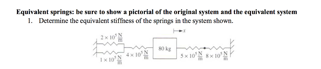Solved Equivalent springs: be sure to show a pictorial of | Chegg.com