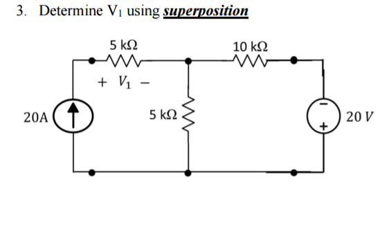 Solved Determine V_1 using superposition | Chegg.com
