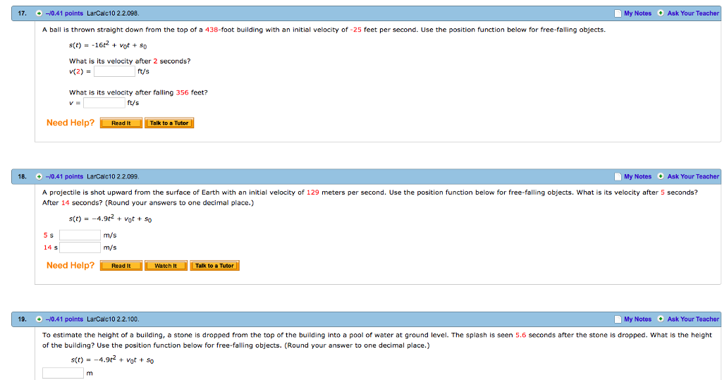 Solved DMy Notes o Ask Your Teacher 17. -0.41 points | Chegg.com Solved DMy Notes o Ask Your Teacher 17. -0.41 points | Chegg.com