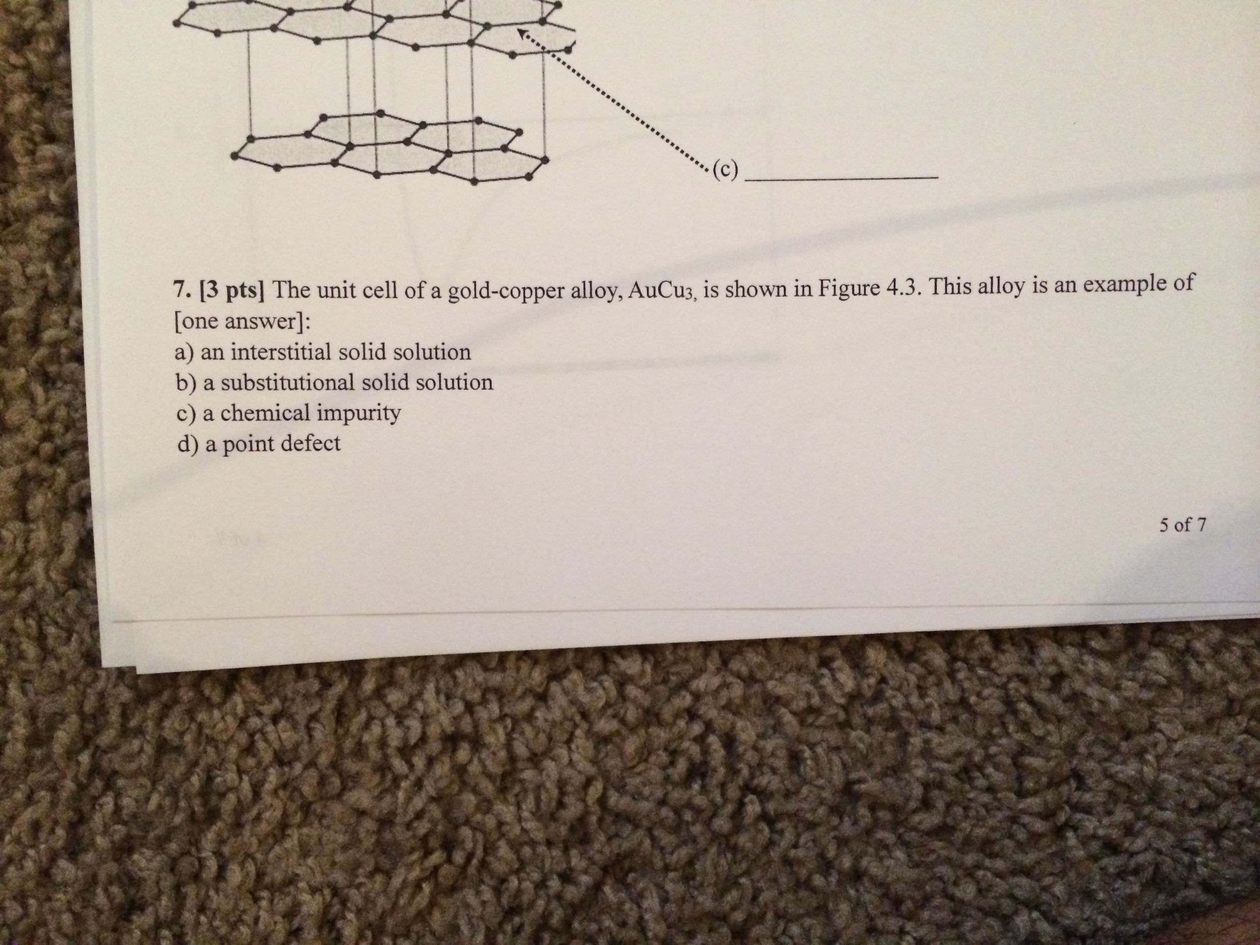 Solved The unit cell of a gold-copper alloy, AuCu3, is shown | Chegg.com