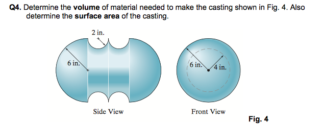 Solved Determine the volume of material needed to make the | Chegg.com