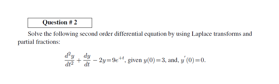Solved Solve the following second order differential | Chegg.com