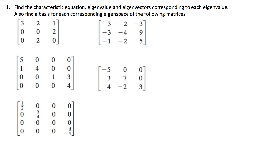 Solved Find the characteristic equation, eigenvalue and | Chegg.com