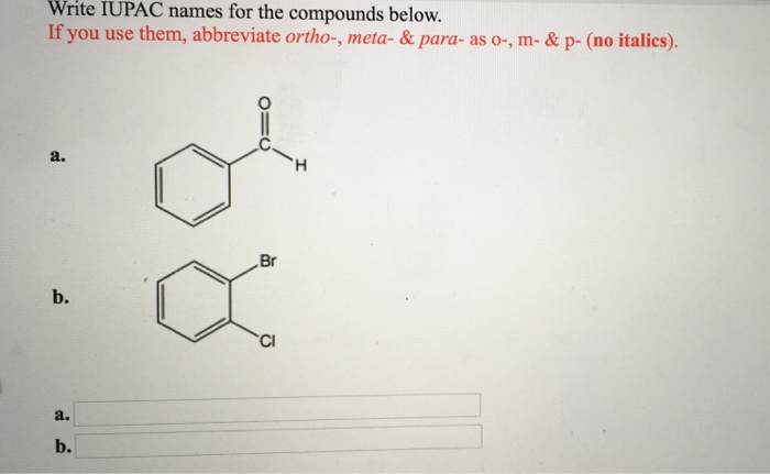 Solved Write IUPAC names for the compounds below. If you use | Chegg.com