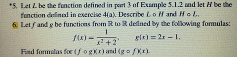 Solved Let f and g be functions from R to R defined by the | Chegg.com