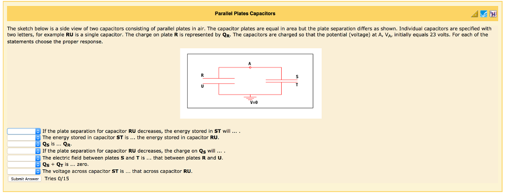 Solved Parallel Plates Capacitors The sketch below is a side | Chegg.com