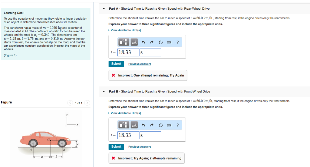 Solved Part A Shortest Time to Reach a Given Speed with | Chegg.com