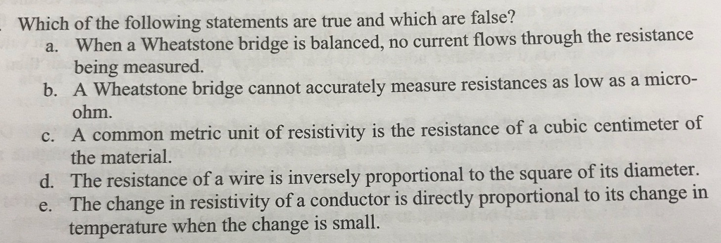 Solved Which of the following statements are true and which | Chegg.com