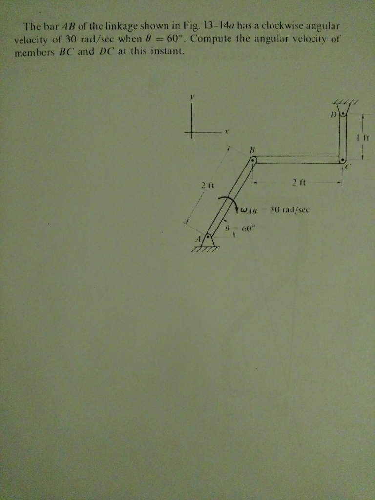 Solved The bar AB of the linkage shown in Fig. 13-14a has a | Chegg.com