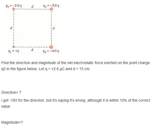 Solved Find the direction and magnitude of the net | Chegg.com
