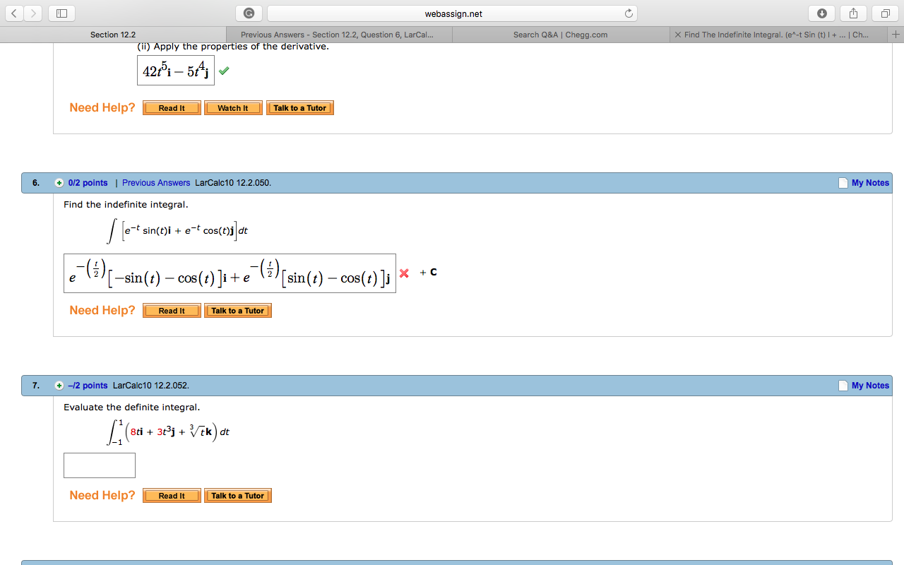 Solved Find the indefinite integral. Integral [e^-t sin(t)i | Chegg.com