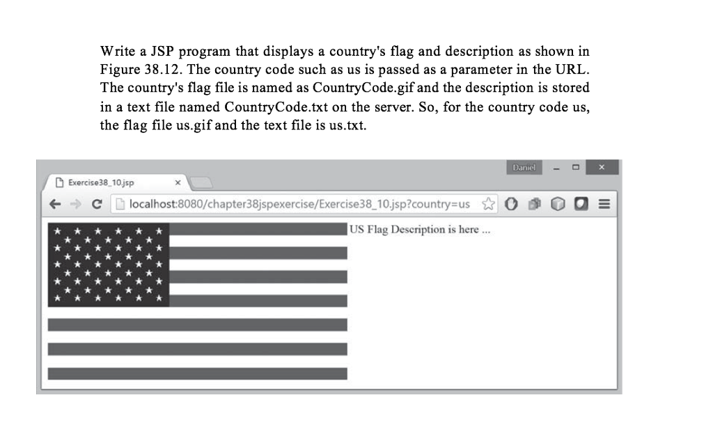 Solved Write a JSP program that displays a country's flag | Chegg.com