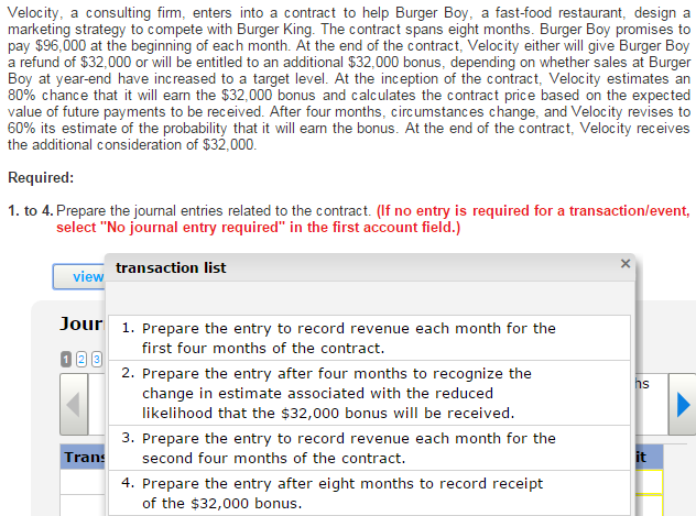 Solved Velocity, a consulting firm, enters into a contract | Chegg.com