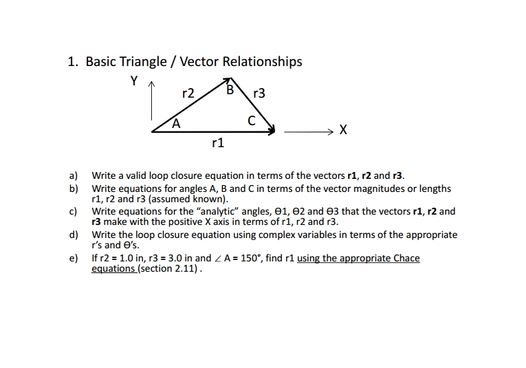 Solved Write a valid loop closure equation in terms of the | Chegg.com