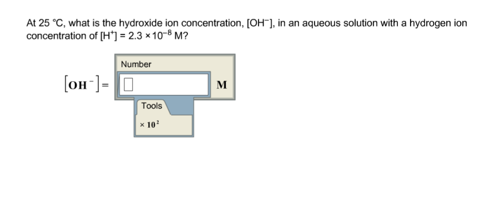 Solved At 25 °C, what is the hydroxide ion concentration, | Chegg.com