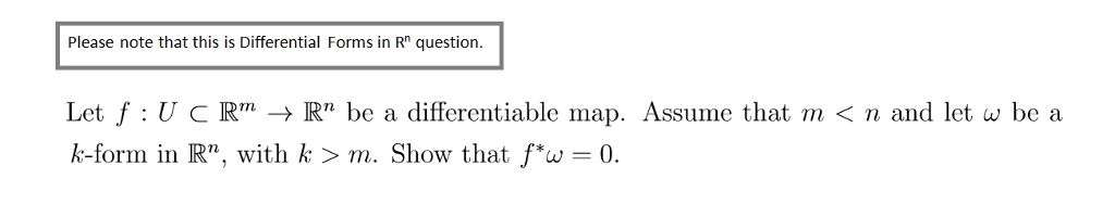 Solved Let f: U R^m rightarrow R^n be a differentiable map. | Chegg.com