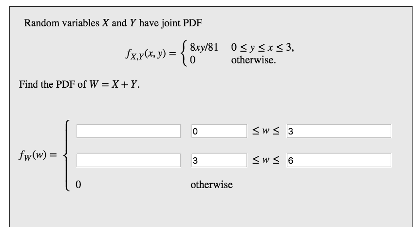 Solved Random variables X and Y have joint PDF 35 8xy/81 0 | Chegg.com