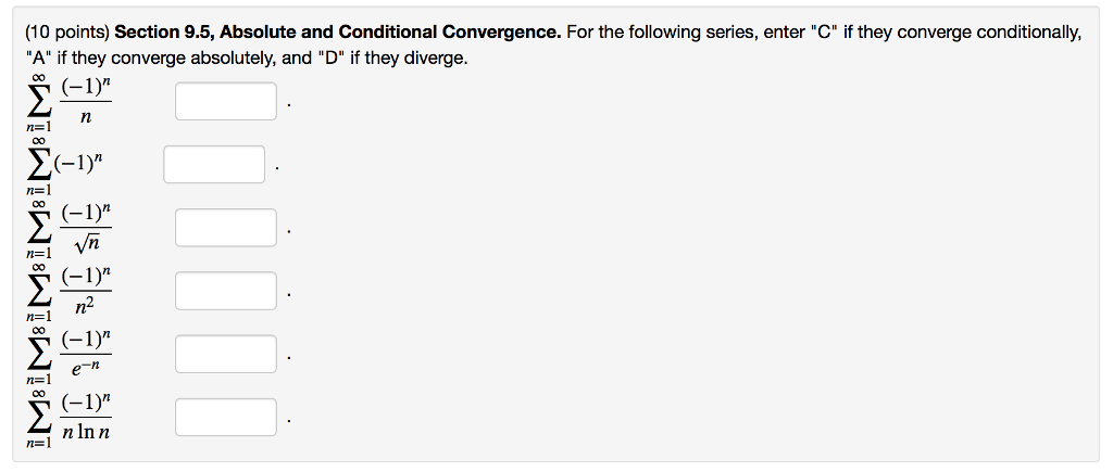 Solved (10 points) Section 9.5, Absolute and Conditional | Chegg.com