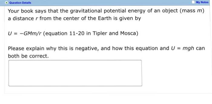 Solved Your book says that the gravitational potential | Chegg.com