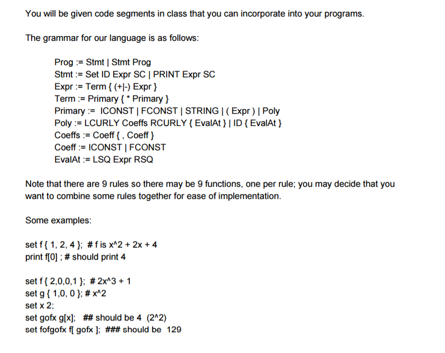 HOW CAN I FIX THIS CODE TO MATCH THE GRAMMER PROVIDED | Chegg.com