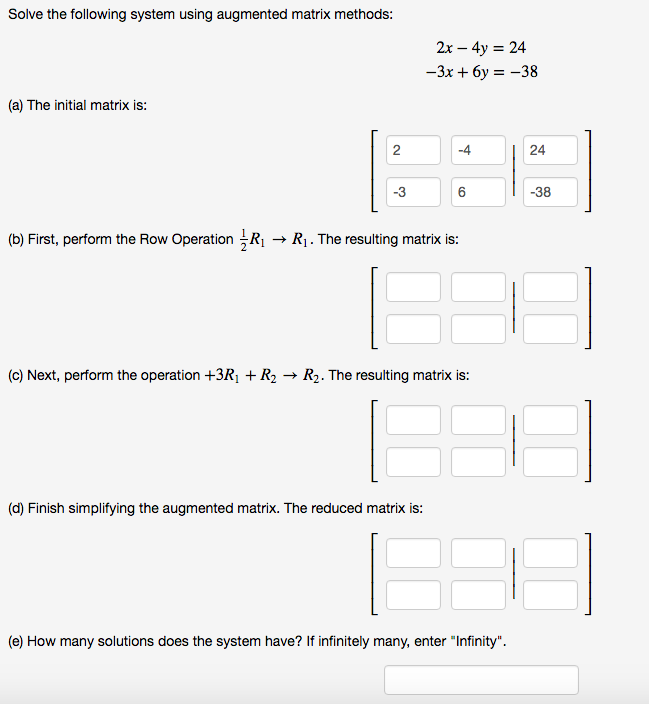 Solved Solve the following system using augmented matrix | Chegg.com