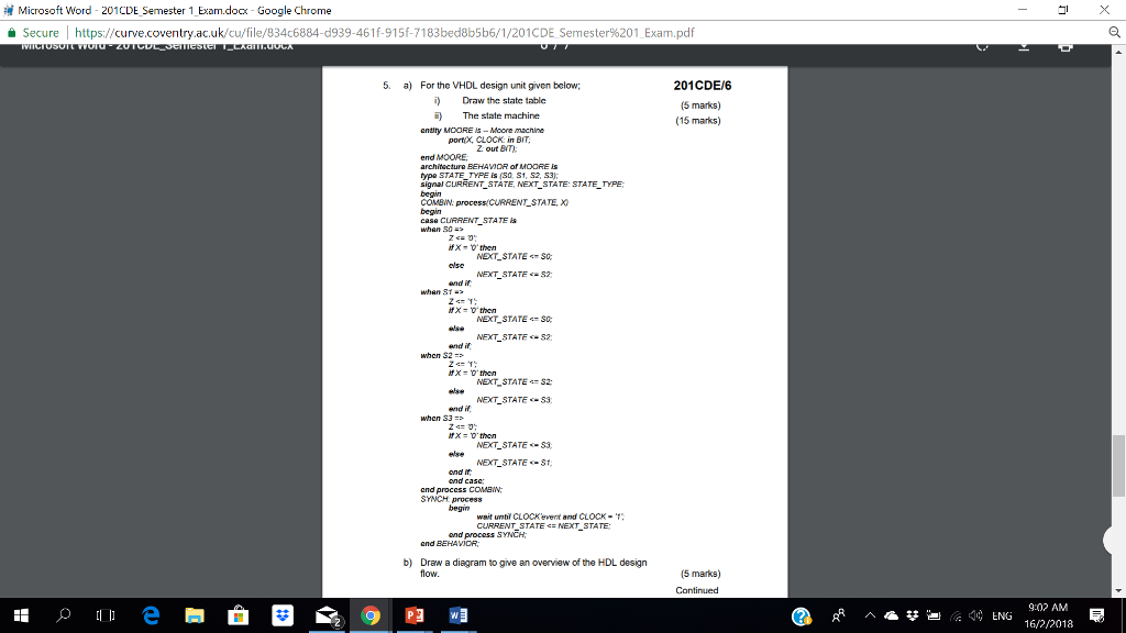 Solved 谫Microsoft Word-201CDE Semester 1 Exam.docx-Google | Chegg.com
