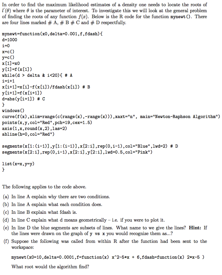 Solved In order to find the maximum likelihood estimates of | Chegg.com Solved In order to find the maximum likelihood estimates of | Chegg.com