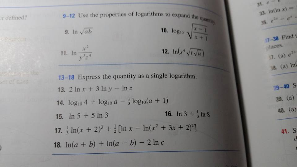 Solved Use The Properties Of Logarithms To Expand The