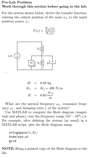 Solved Pre-Lab Problem Work through this section before | Chegg.com