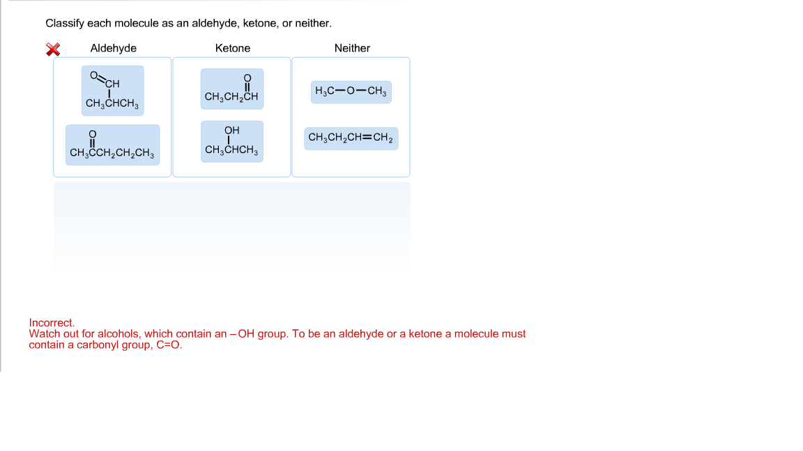 Solved Classify each molecule as an aldehyde, ketone, or | Chegg.com