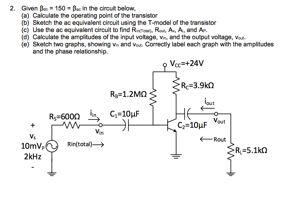 Solved 2. Given Bdc-150 Bac in the circuit below, (a) | Chegg.com