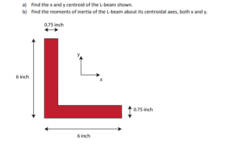 Solved a. Find the x and y centroid of the L-beam shown. | Chegg.com