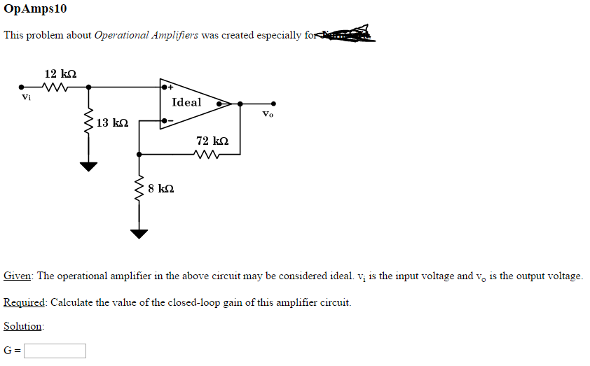 Solved This problem about Operational Amplifiers was created | Chegg.com