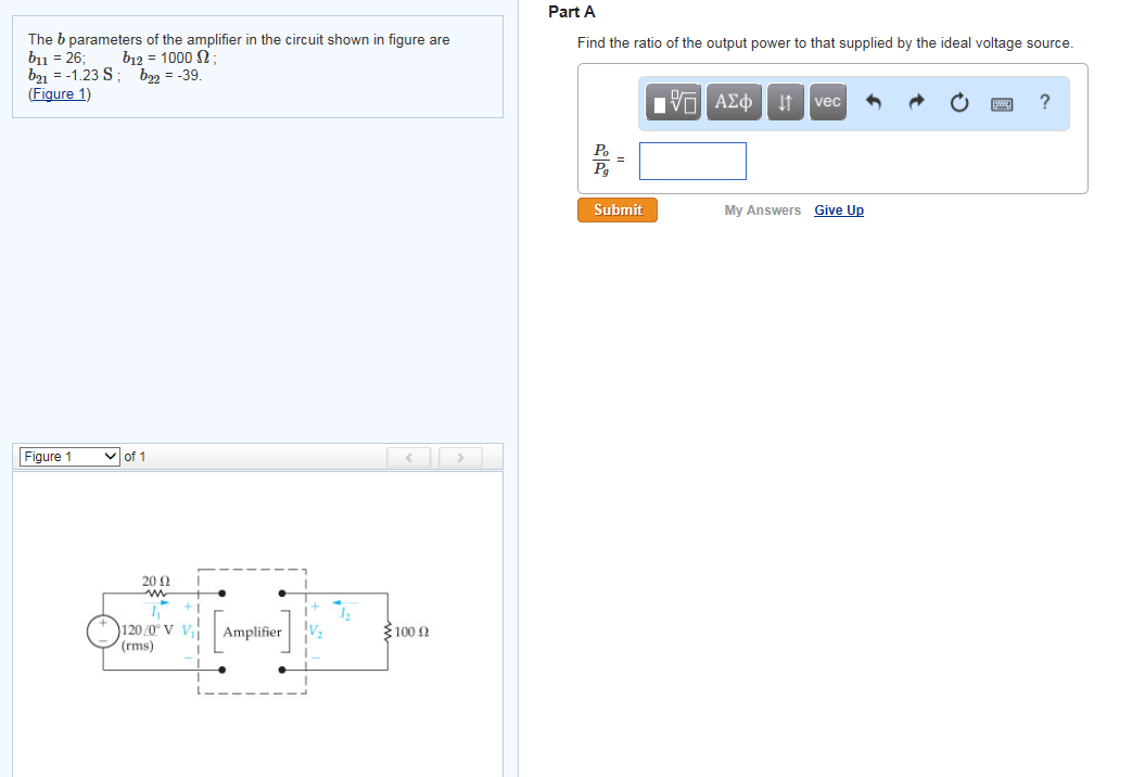 Solved The b parameters of the amplifier in the circuit | Chegg.com